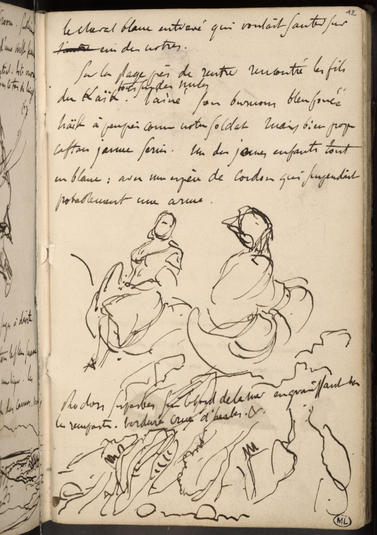 Eugène Delacroix | Croquis de deux cavaliers arabes, et croquis ... Eugène Delacroix | Croquis de deux cavaliers arabes, et croquis ...
