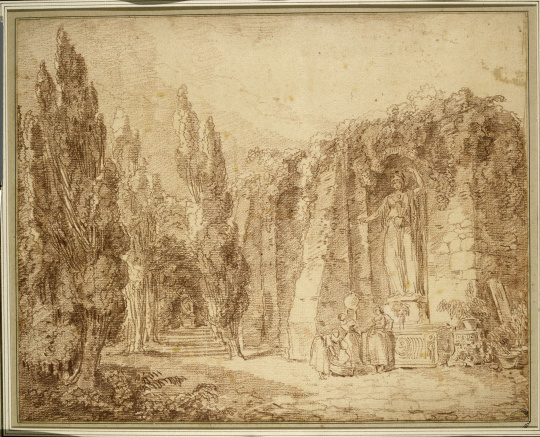 Hubert Robert | Ruines romaines dans un parc, fontaine ornée d'une ... Hubert Robert | Ruines romaines dans un parc, fontaine ornée d'une ...