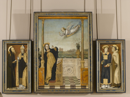 Carlo di Giovanni Braccesco | Triptyque : l'Annonciation entourée de saints | Images d’Art