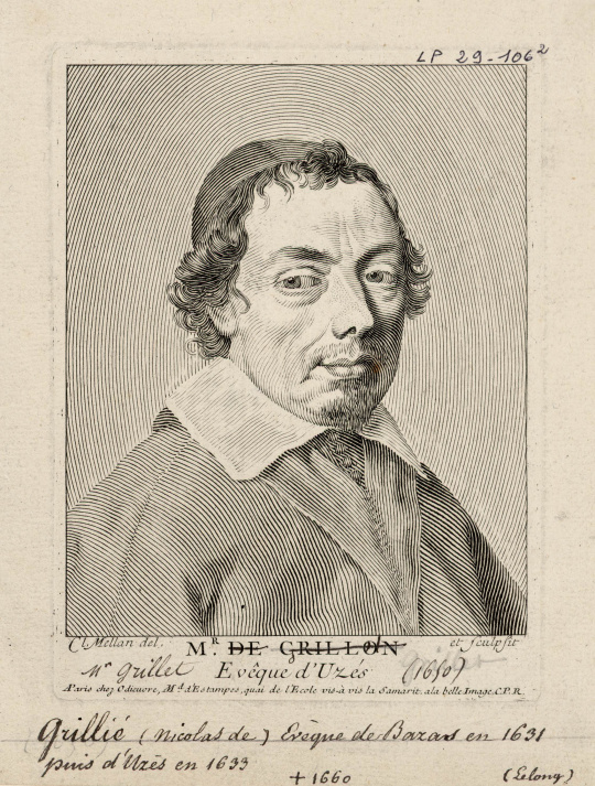 Claude Mellan | Nicolas II de Grillié (ou de Grillet) (?-1660) évêque d'Uzès(Usez) en 1633 ...